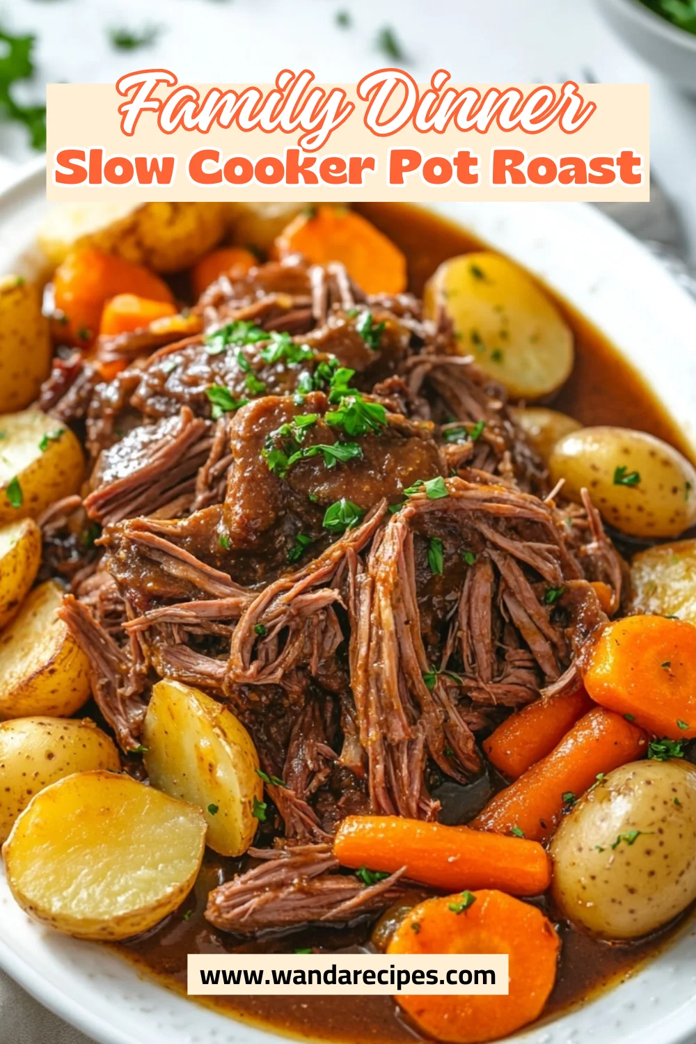 Easy Slow Cooker Pot Roast With Carrots & Potatoes
